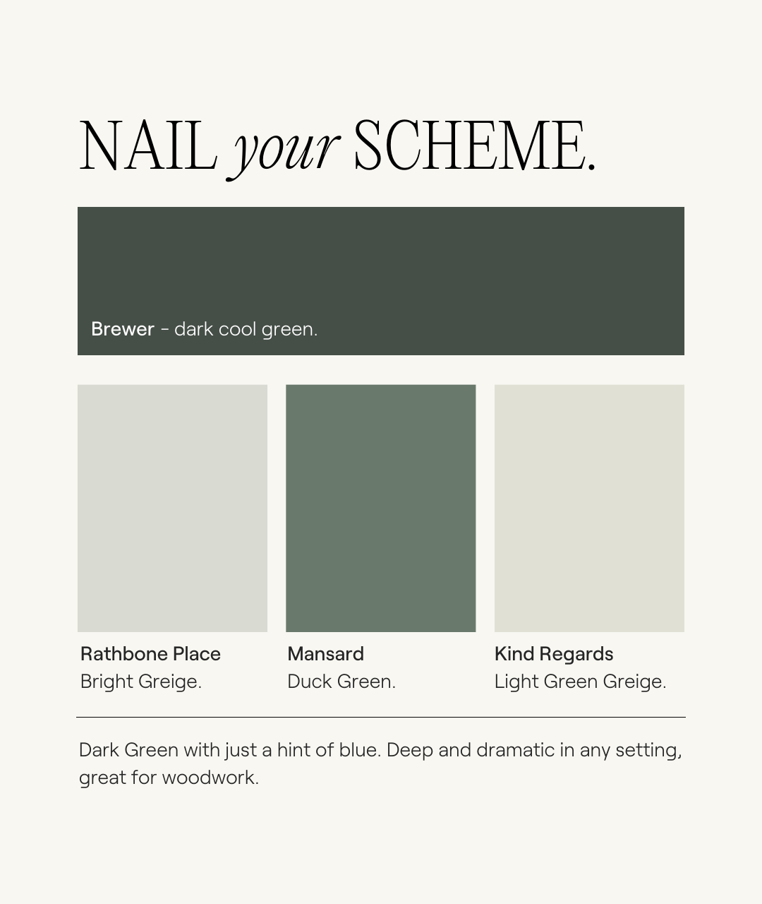 Buy Dark Cool Green Paint (Brewer) - Flat Matt – COAT Paints