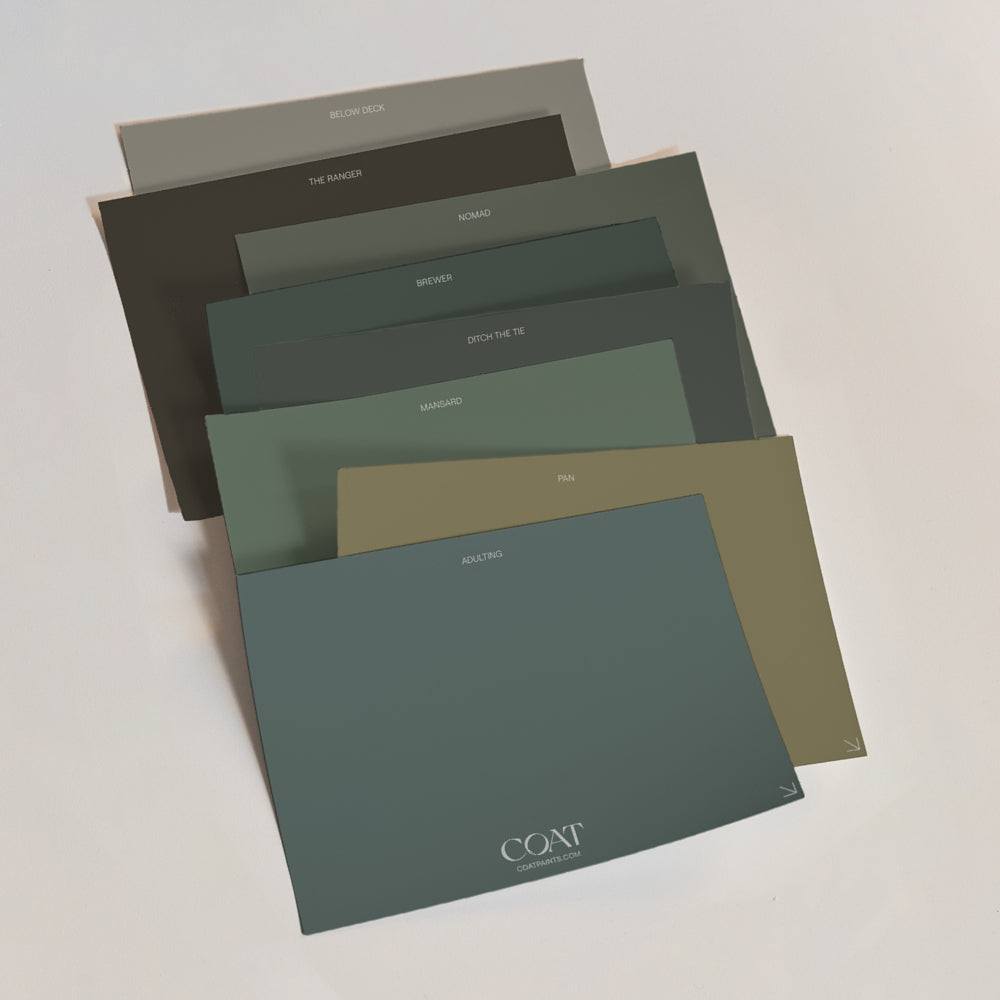 Dark Green Paint Sample Pack | Peel & Stick Samples | COAT Paints
