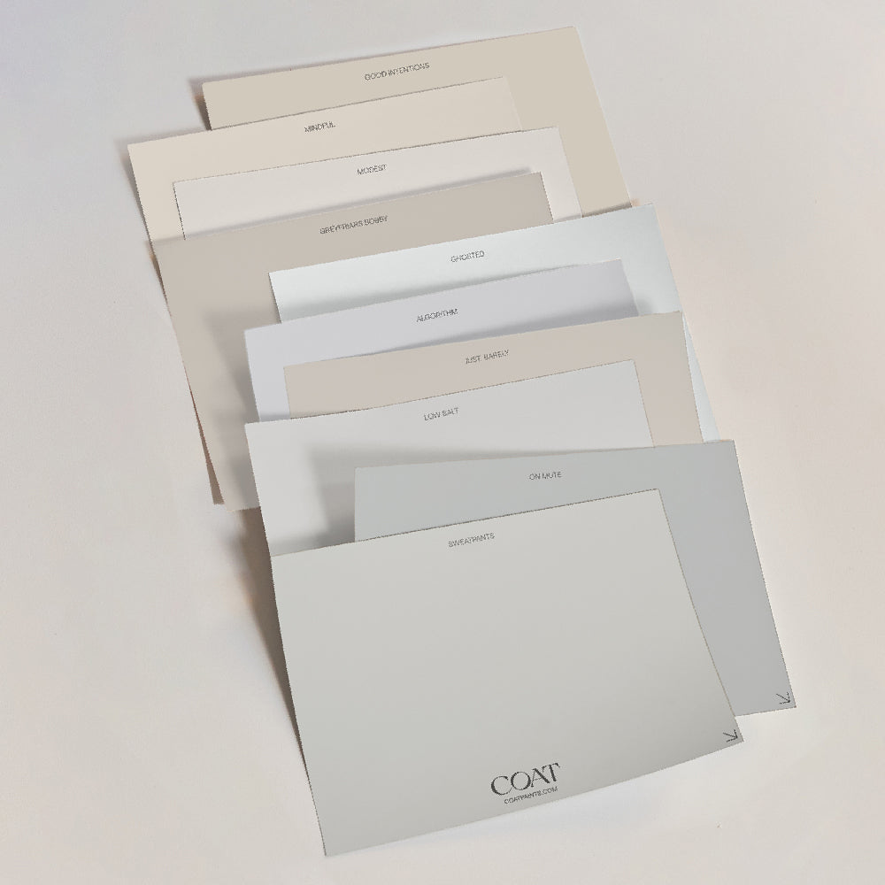 Light Grey Paint Sample Pack | Peel & Stick Samples | COAT Paints