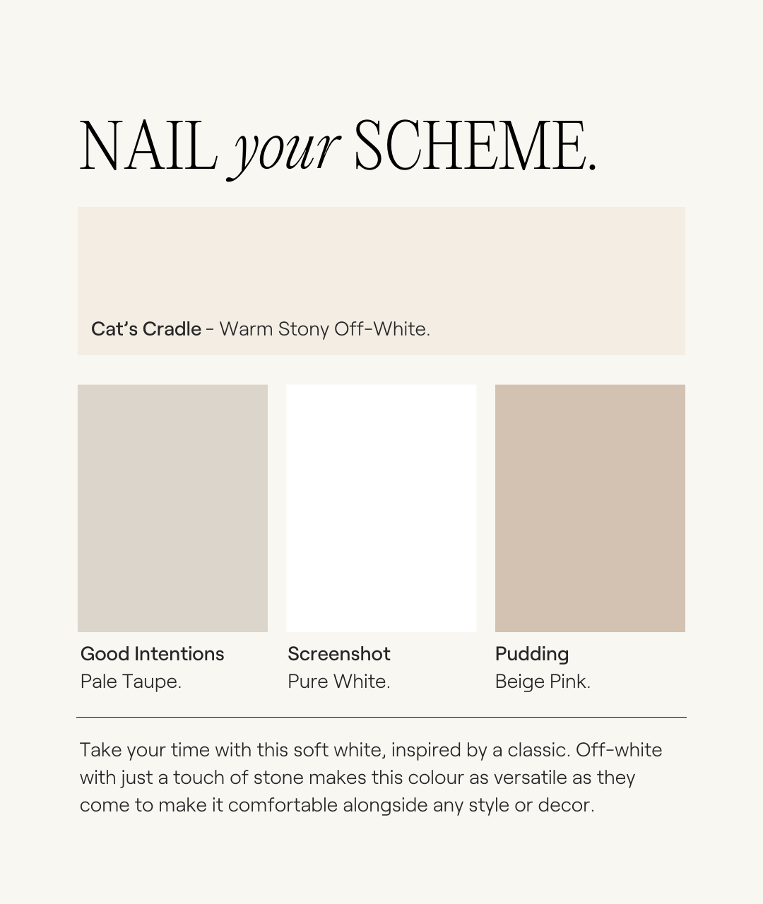 Buy Warm Stony Off White Paint - Flat Matt (Cat's Cradle) – COAT Paints